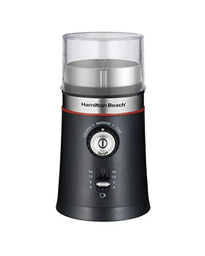 Hamilton Beach 10oz Electric Coffee Grinder with Multiple Grind Settings for up to 14 Cups, Stainless Steel Blades, Black