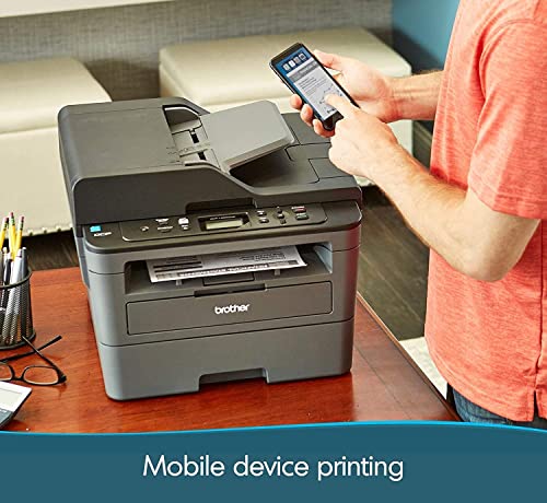 Brother DCP-L2550DW All-in-One Wireless Monochrome Laser Printer - Print Scan Copy - 2400 x 600 dpi, 36 ppm, 128MB Memory, 250-Sheet, 50-Sheet ADF, Auto 2-Sided Printing, Wulic Printer Cable