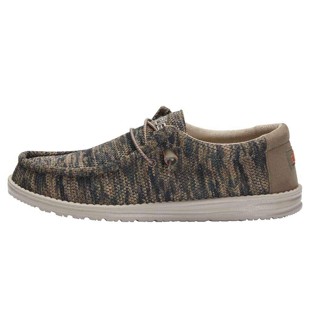 Hey Dude Men's Wally Sox Woodland Camo Size 12 | Menâs Shoes | Men's Lace Up Loafers | Comfortable & Light-Weight