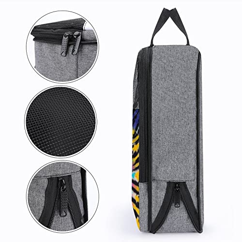 Frcavbin Rainbow Spiral Tie Dye Travel Shoe Bag Shoes Carrier with Handle and Zipper Foldable Shoe Puches Organizer for Home storage School starts