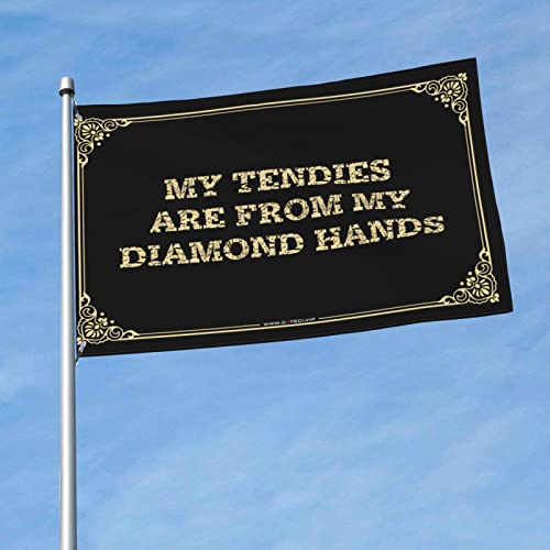 Flags To Hang In Your Room My Tendies Are From My Diamond Hands Flag Teens Stuff Dorm Room Funny (Color : Colour, Size : 60X90CM)
