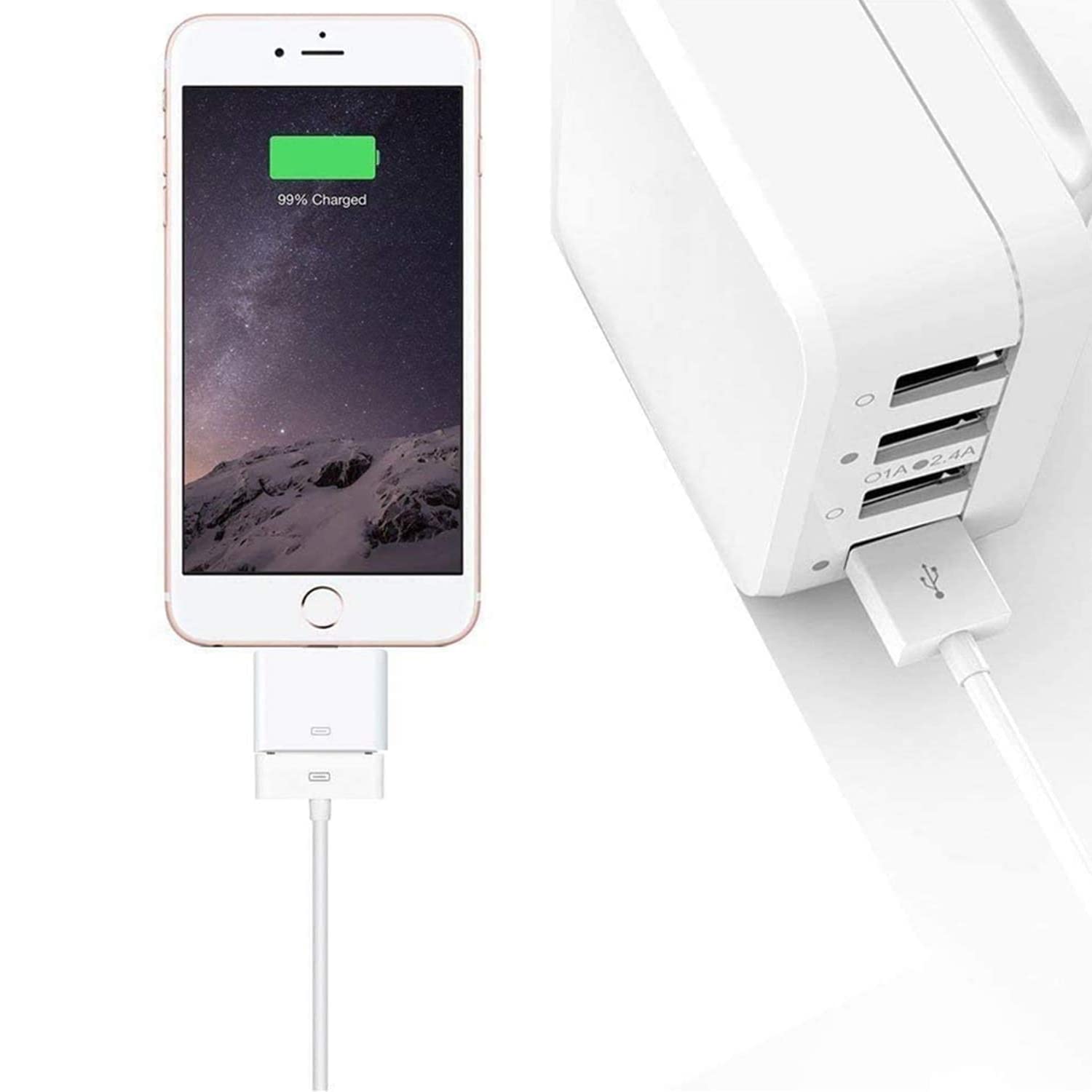 Lightning to 30-pin Adapter,Apple MFi Certified iPhone 8-Pin Male to 30-Pin Female Adapter Charging Sync Converter Connector Compatible iPhone 13/13P/12/11/X/8/7/6P/5S/4/iPad/iPod (No Audio)