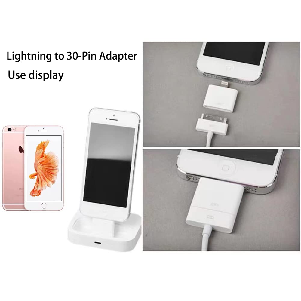 Lightning to 30-pin Adapter,Apple MFi Certified iPhone 8-Pin Male to 30-Pin Female Adapter Charging Sync Converter Connector Compatible iPhone 13/13P/12/11/X/8/7/6P/5S/4/iPad/iPod (No Audio)