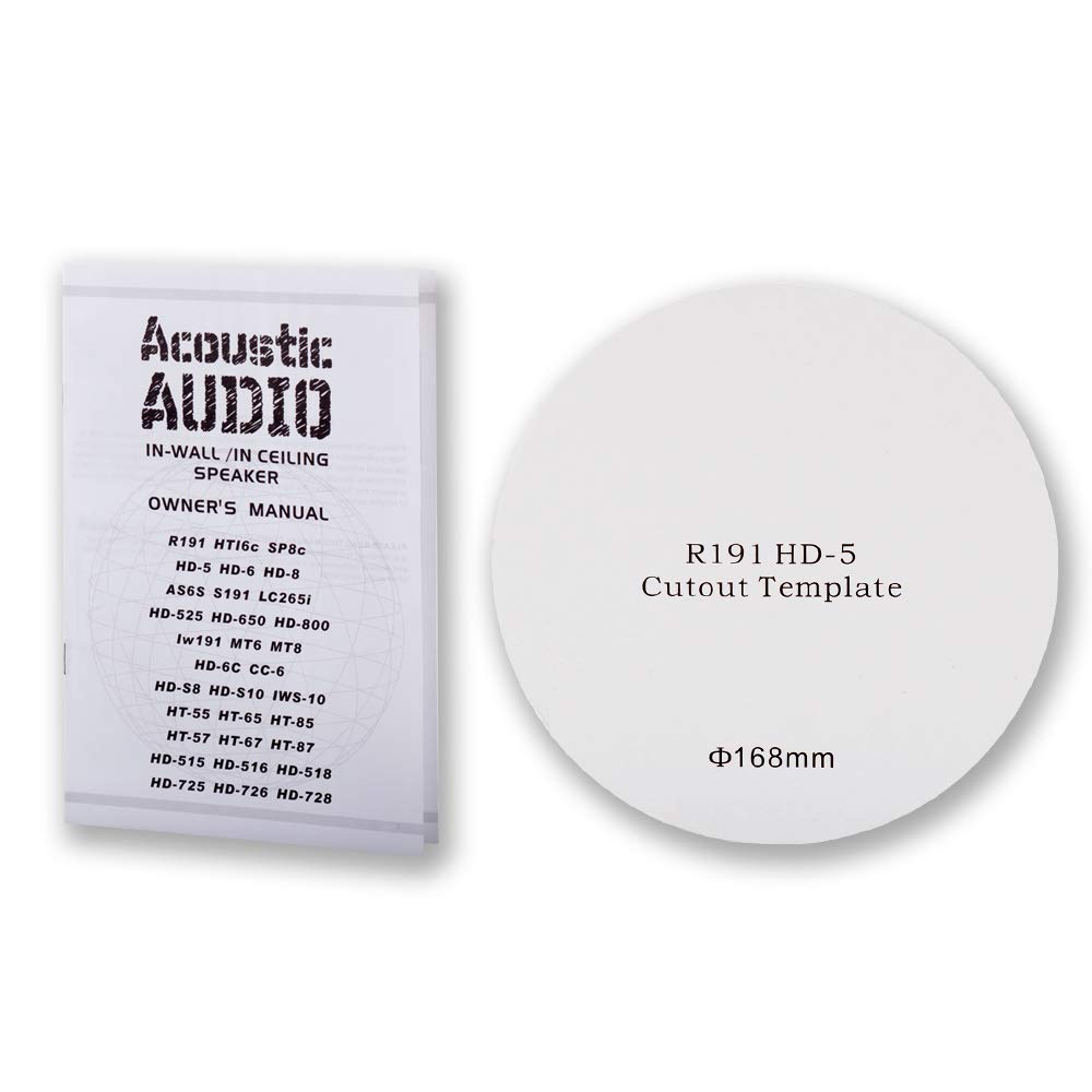 Acoustic Audio by Goldwood R-191 in Ceiling/in Wall Speaker Pair 2 Way Home Theater Surround Speakers,White,5.25-Inch