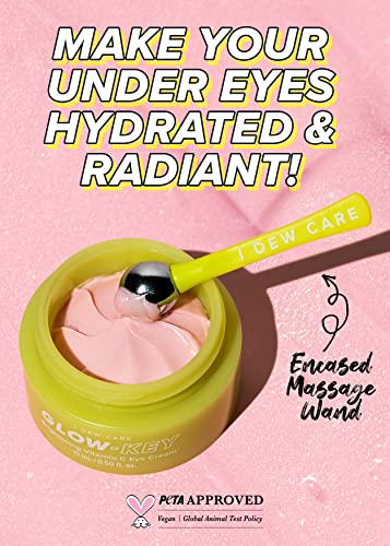 I DEW CARE Eye Cream with Applicator - Glow-Key | Gift, Gift set, Vitamin C, and Niacinamide for Dark Circles and Puffiness, 0.50 Fl Oz
