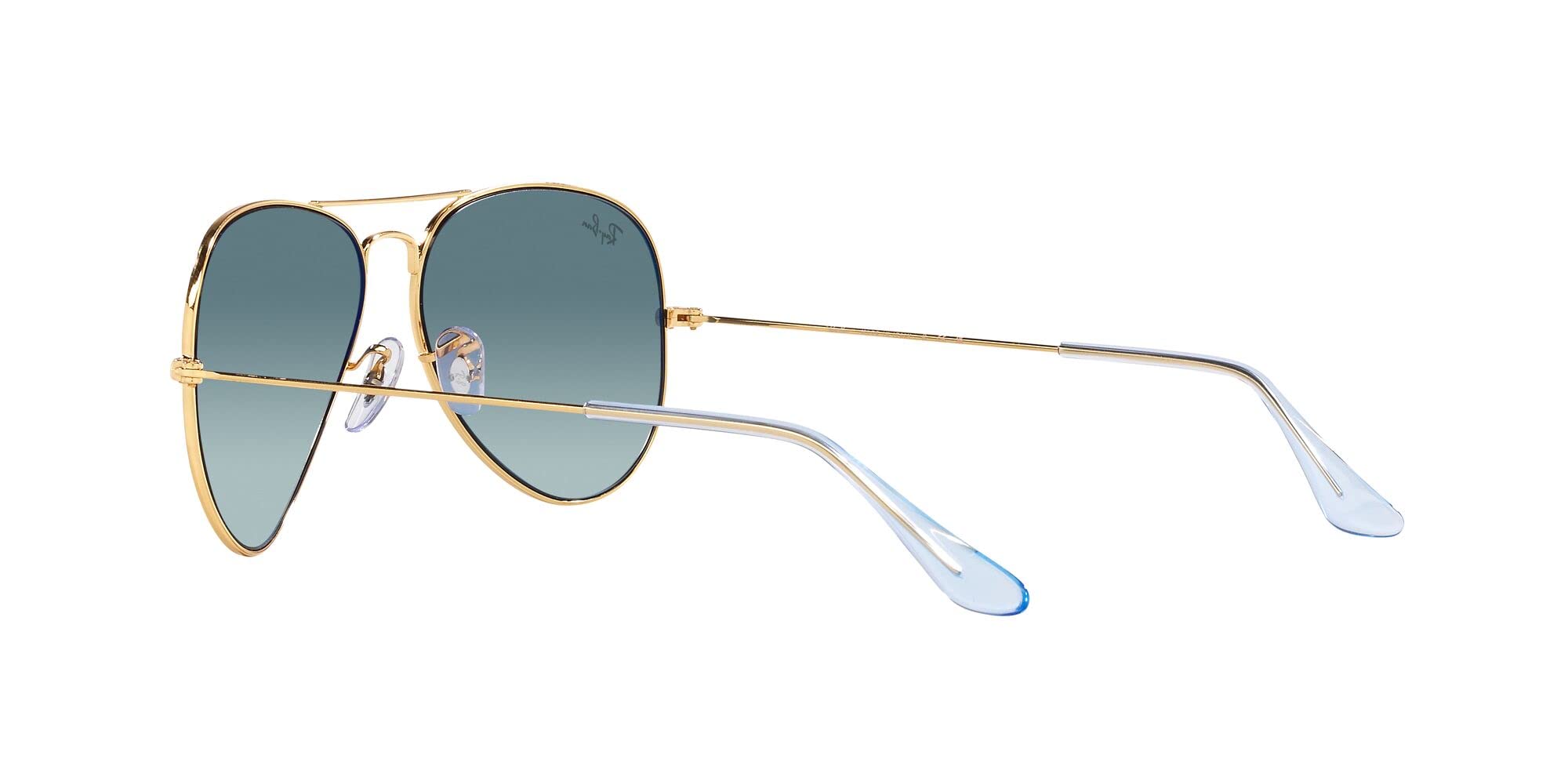 Ray-Ban RB3025 Classic Aviator Sunglasses, Gold/Blue Gradient Grey, 58 mm