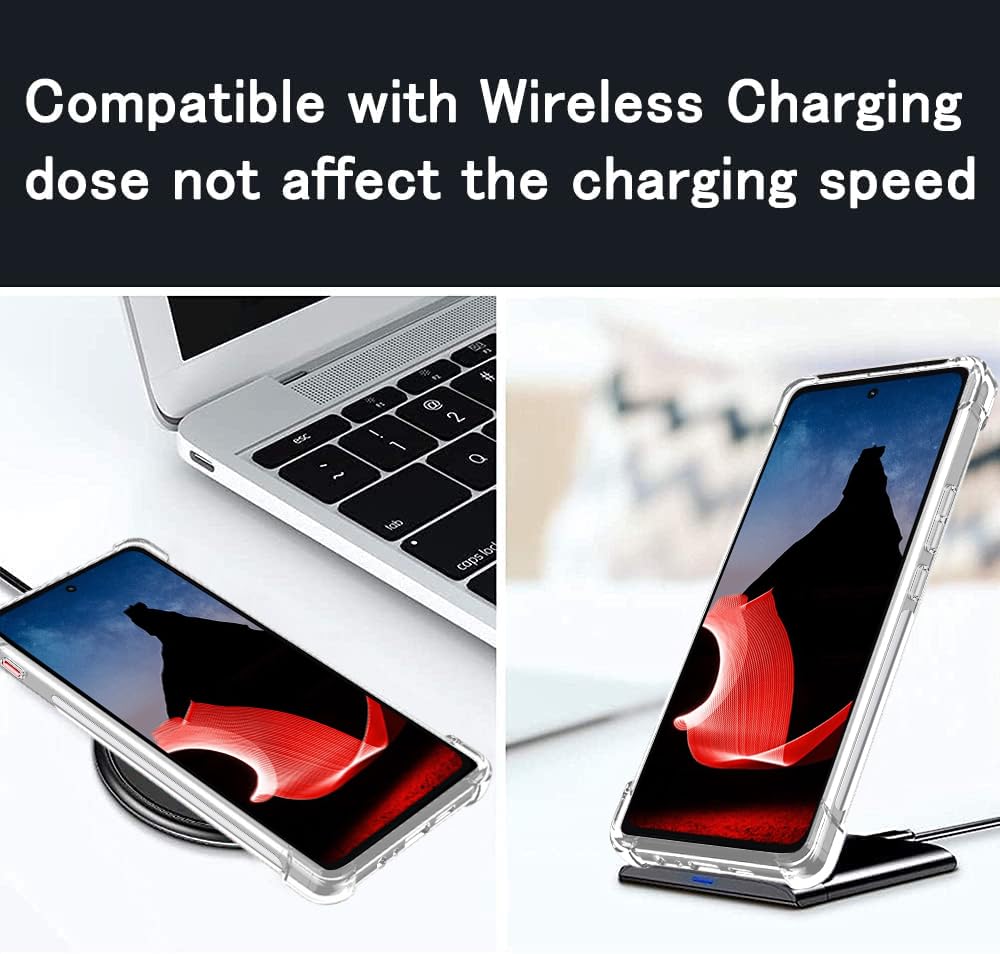 ZHIYIWU Designed for Moto ThinkPhone 5G Phone Case with Wristband Kickstand Ring Stand Clear Holder Kickstand Slim Transparent Soft Silicone TPU Shockproof Anti-Scratch Protective Cover - Clear