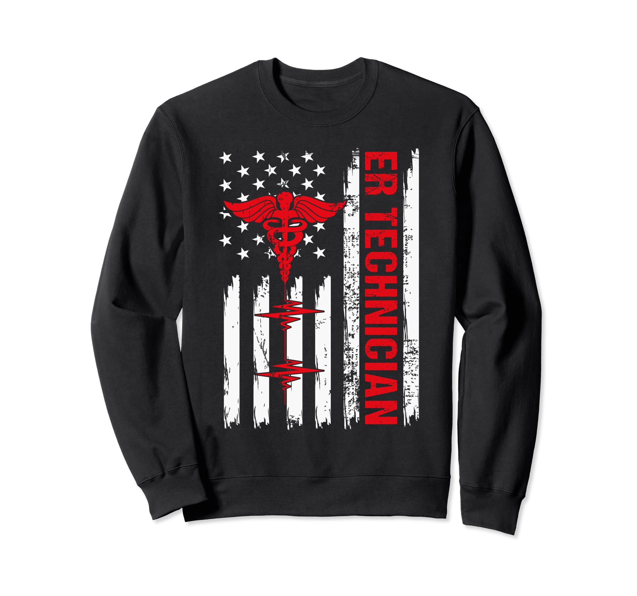 Emergency Room Technician ER Tech Technologist American Flag Sweatshirt