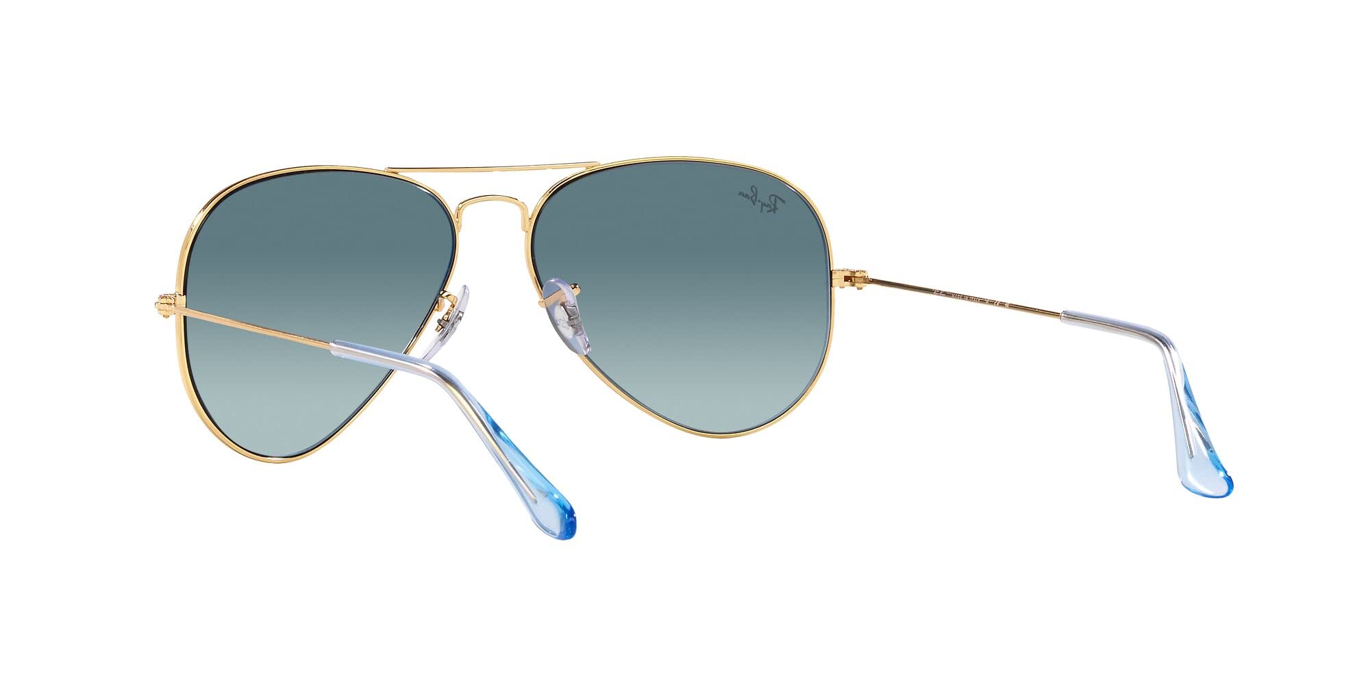 Ray-Ban RB3025 Classic Aviator Sunglasses, Gold/Blue Gradient Grey, 58 mm