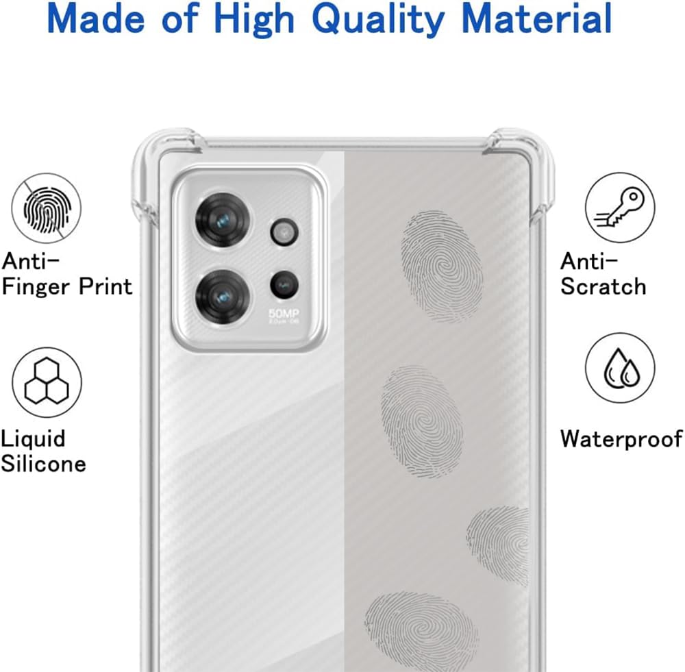 ZHIYIWU Designed for Moto ThinkPhone 5G Phone Case with Wristband Kickstand Ring Stand Clear Holder Kickstand Slim Transparent Soft Silicone TPU Shockproof Anti-Scratch Protective Cover - Clear