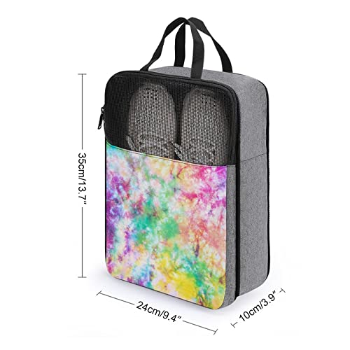 Frcavbin Tie Dye Travel Shoe Bag Shoes Carrier with Handle and Zipper Foldable Shoe Puches Organizer for Home storage School starts
