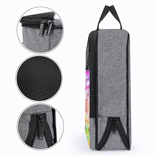 Frcavbin Tie Dye Travel Shoe Bag Shoes Carrier with Handle and Zipper Foldable Shoe Puches Organizer for Home storage School starts