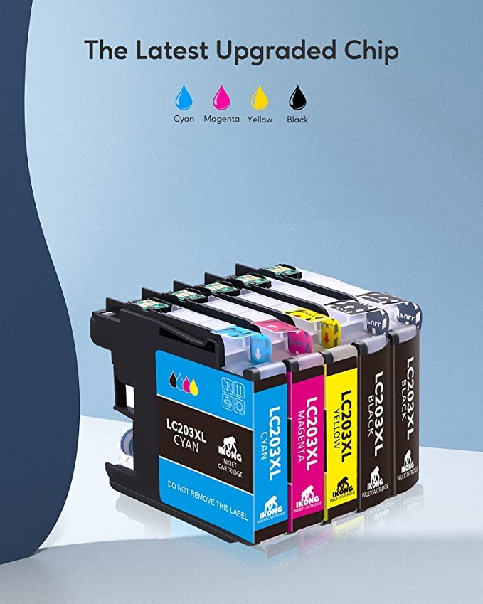 LC203XL Ink Cartridges 10 Pack Compatible for Brother LC203 LC201 High Yield Works with MFC-J880DW MFC-J480DW MFC-J460DW MFC-J4420DW MFC-J485DW MFC-J885DW ( 4 Black, 2 Cyan, 2 Magenta, 2 Yellow)