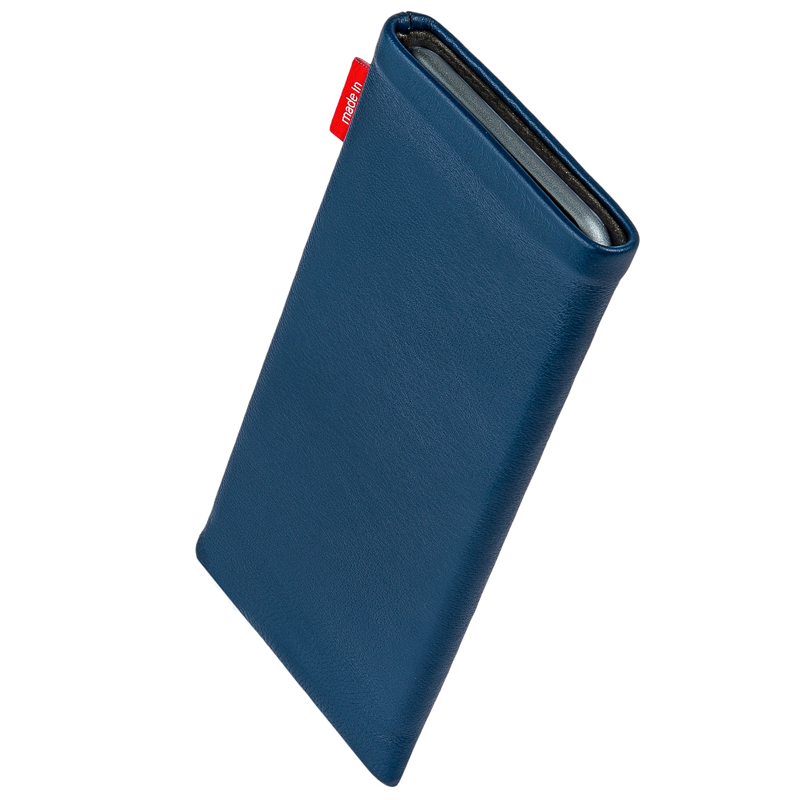 fitBAG Beat Blue Custom Tailored Sleeve for Motorola ThinkPhone | Made in Germany | Fine Nappa Leather Pouch case Cover with Microfibre Lining for Display Cleaning