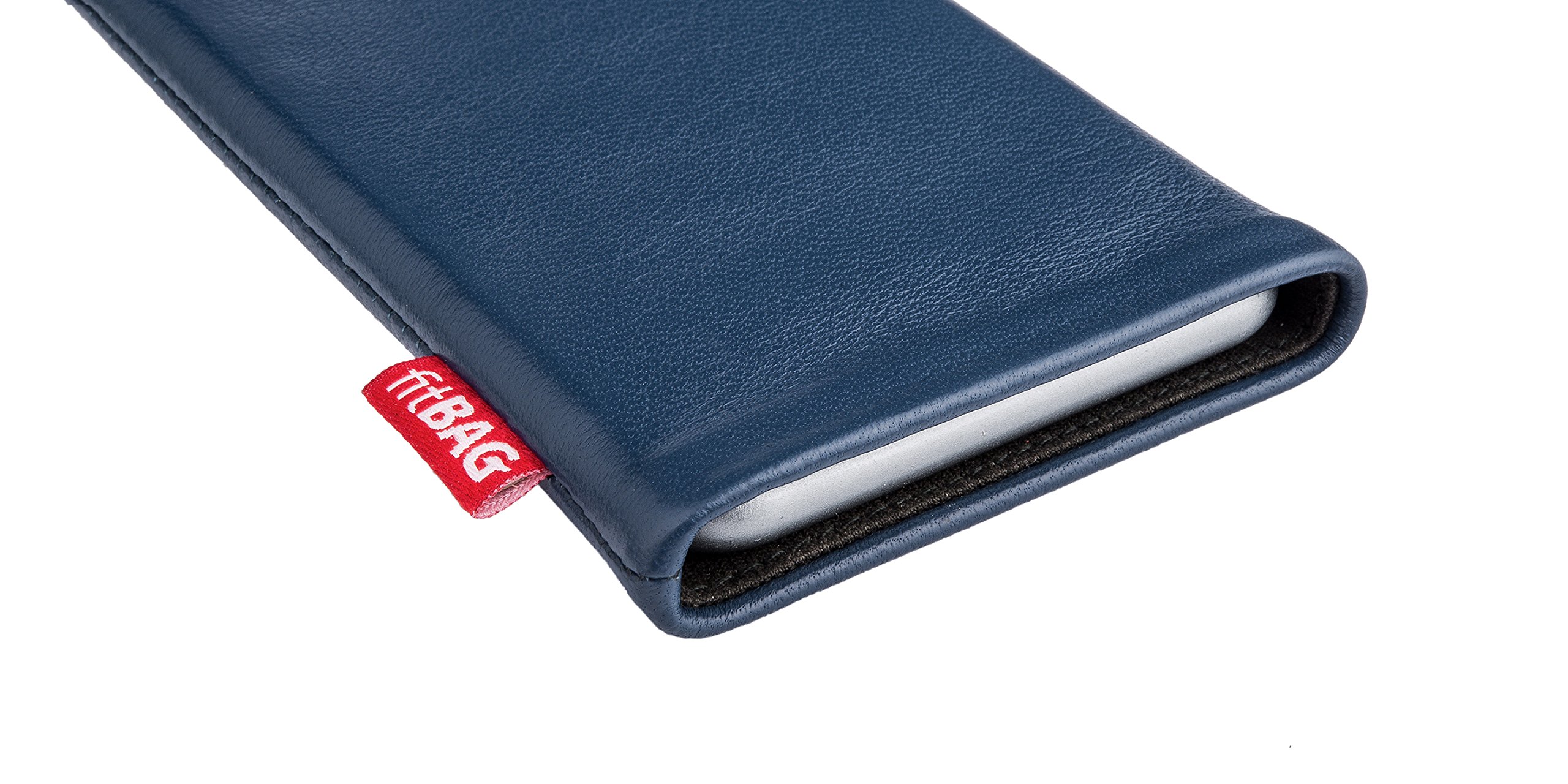 fitBAG Beat Blue Custom Tailored Sleeve for Motorola ThinkPhone | Made in Germany | Fine Nappa Leather Pouch case Cover with Microfibre Lining for Display Cleaning