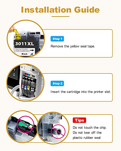 Intactech Compatible Ink Cartridges Replacement for Brother LC3013 LC3011 Black BK for Brother MFC-J491DW MFC-J895DW MFC-J690DW MFC-J497DW Printer (4 Pack)