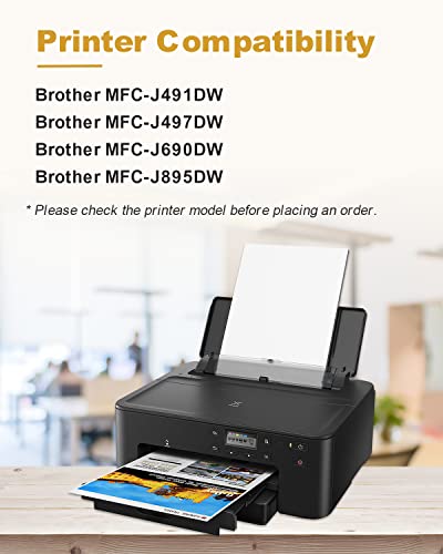 Intactech Compatible Ink Cartridges Replacement for Brother LC3013 LC3011 Black BK for Brother MFC-J491DW MFC-J895DW MFC-J690DW MFC-J497DW Printer (4 Pack)