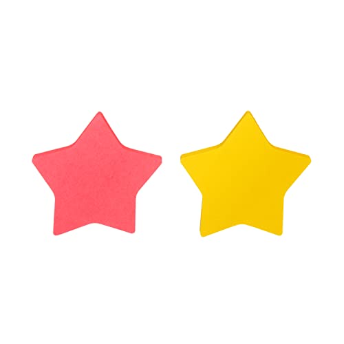Post-it Notes, Star Shape, Yellow and Pink with pattern, 2.9 in x 2.8 in, 2 Pads, 75 Sheets/Pad (7350-STR)