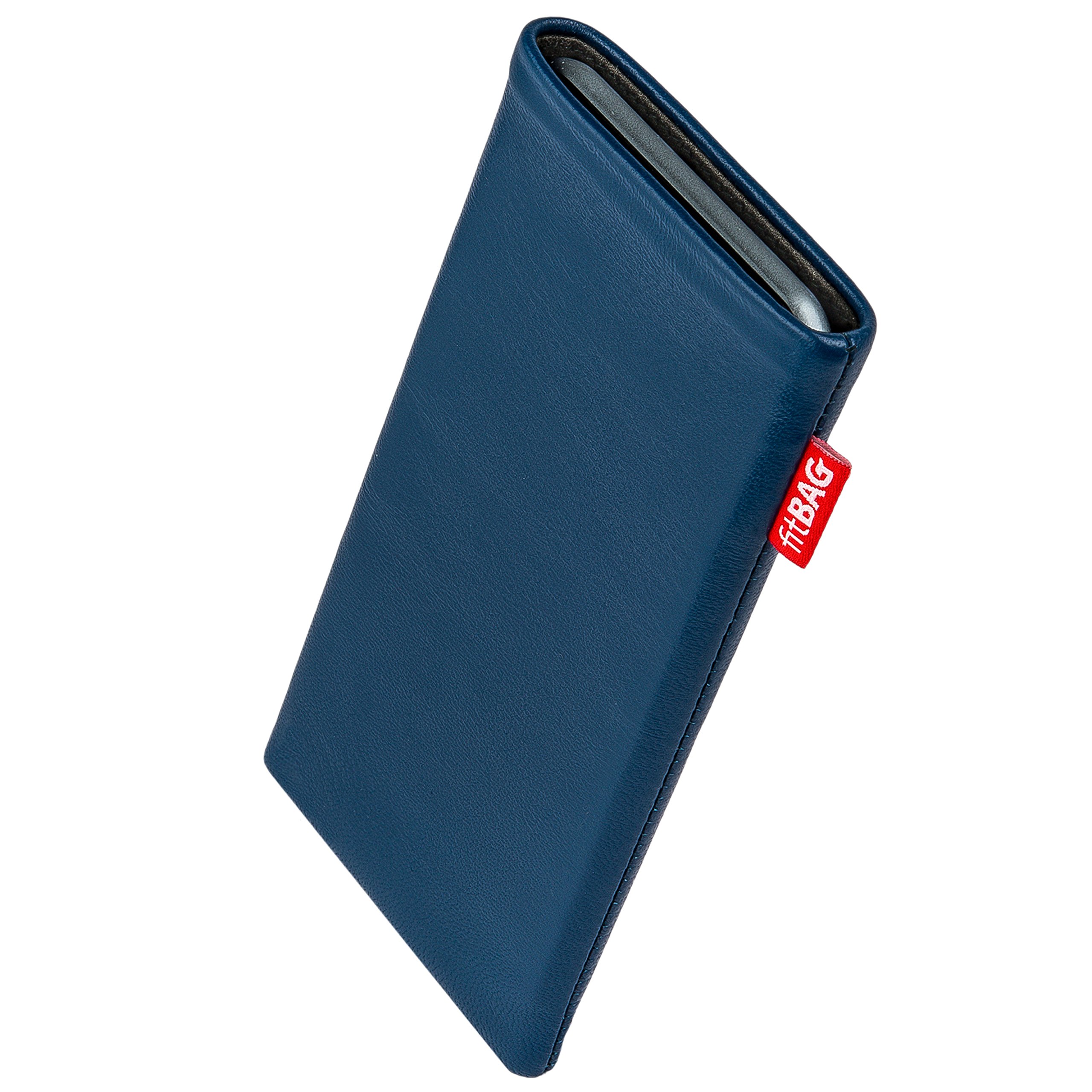 fitBAG Beat Blue Custom Tailored Sleeve for Motorola ThinkPhone | Made in Germany | Fine Nappa Leather Pouch case Cover with Microfibre Lining for Display Cleaning