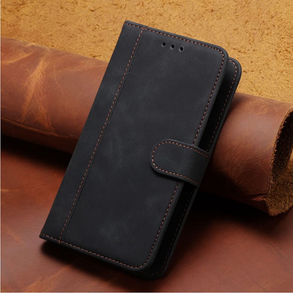 Ranyi for Lenovo ThinkPhone 5G Case, Motorola ThinkPhone Case, Universal Leather Wallet Case with Credit Card Holder Movable Clip Magnetic Flip Wallet Protective Case for Lenovo ThinkPhone 5G -Black