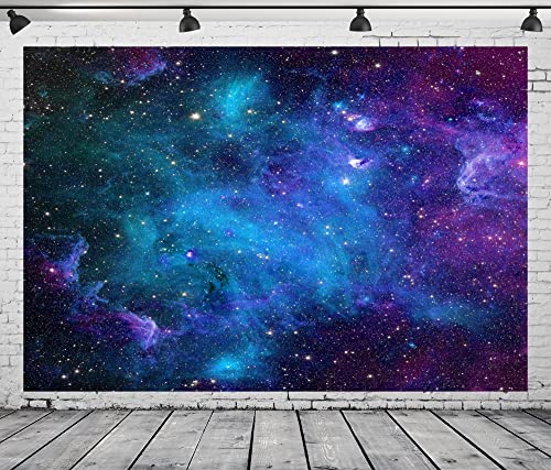 BELECO 12x8ft Fabric Cosmic Galaxy Backdrop Wall Décor Starry Sky Milky Way Stars Backdrop Universe Space Theme Photo Background Galaxy Baby Shower Birthday Party Decorations Studio Photo Props