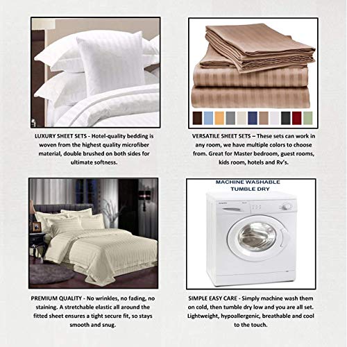 Cotton Home Depot Queen Collection Bed Sheet Set 14 Inch Deep Pocket 4-Piece Bedding Set - Wrinkle, Stain, Fade Resistant - Chocolate Brown