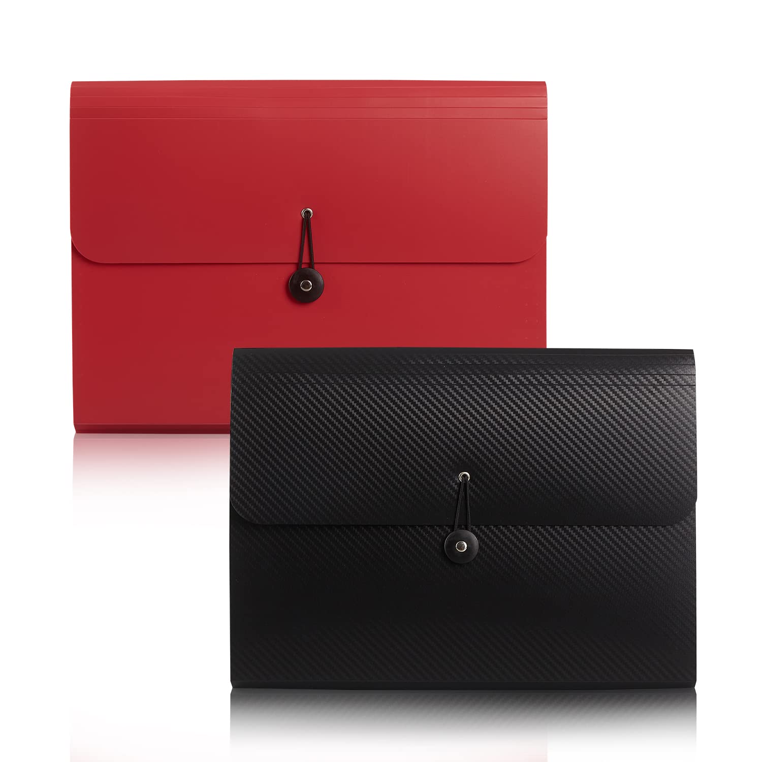 Expanding File Folder File Organizer 13 Pockets File Organizer Accordion Filing Folder Expandable File Folder for Documents Aesthetic Paper Organizer Folder for Work, School, Home, Office, BlackRed