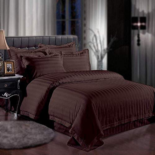 Cotton Home Depot Queen Collection Bed Sheet Set 14 Inch Deep Pocket 4-Piece Bedding Set - Wrinkle, Stain, Fade Resistant - Chocolate Brown