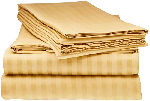 Cotton Home Depot Full Collection Bed Sheet Set 20 Inch Deep Pocket 4-Piece Bedding Set - Wrinkle, Stain, Fade Resistant - Yellow Gold