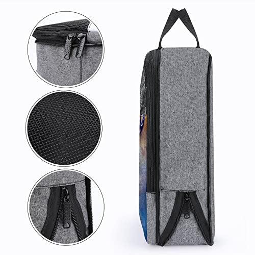Frcavbin Deer with Dream Catcher Feathers Travel Shoe Bag Shoes Carrier with Handle and Zipper Foldable Shoe Puches Organizer for Home storage School starts