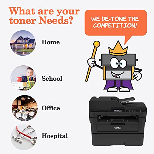 TONERNEEDS TN 660 Toner Cartridge - Black Ink Replacement Cartridges for TN660 & TN630 - High Yield Use - Compatible with Brother Printer HL-L2300D, HL-L2340DW, MFC-L2680W, MFC-L2740DW - (Pack of 2)