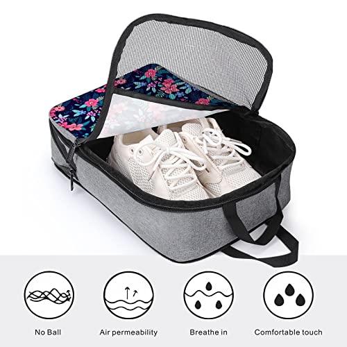 Frcavbin Exotic Floral Flowers Travel Shoe Bag Shoes Carrier with Handle and Zipper Foldable Shoe Puches Organizer for Home storage School starts