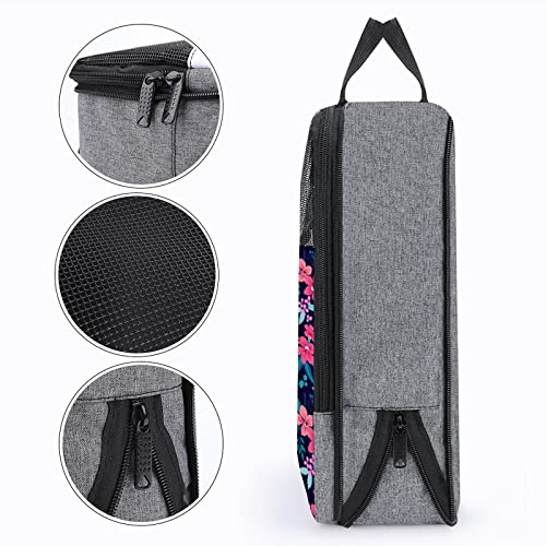 Frcavbin Exotic Floral Flowers Travel Shoe Bag Shoes Carrier with Handle and Zipper Foldable Shoe Puches Organizer for Home storage School starts
