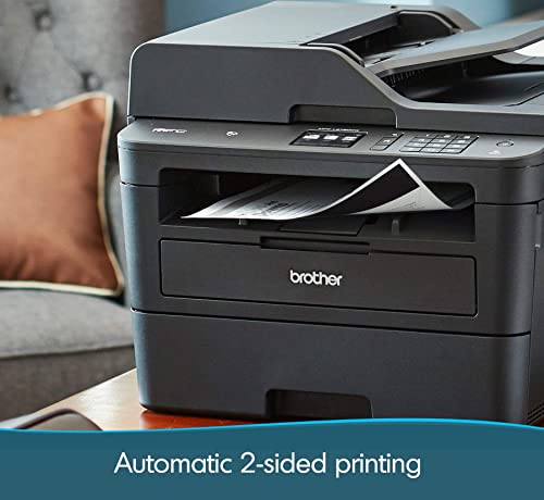 Brother MFC-L2750DW Monochrome Laser Printer All-in-One with Wireless, Auto 2-Sided Printing, Print Scan Copy, 2400 x 600 dpi, 36ppm, 250-sheet, Works with Alexa, Bundle with JAWFOAL Printer Cable
