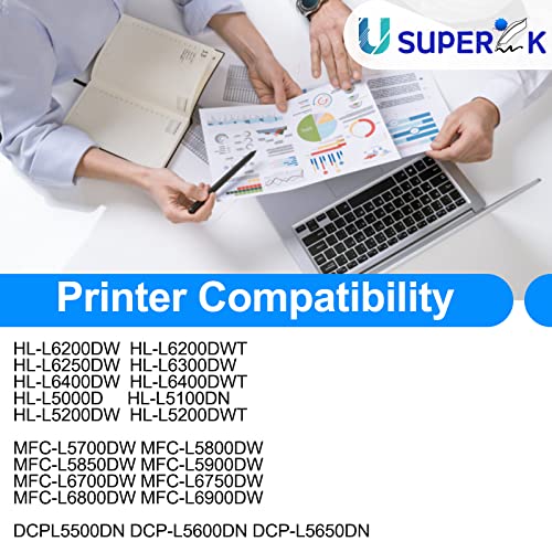SuperInk 1 Pack Replacement Black Toner Cartridge Compatible for Brother TN850 TN-850 High Yield Toner DCP-L5500DN DCP-L5600DN Laser Printer
