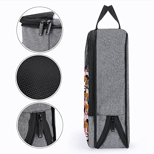 Frcavbin Dog Face Puppy Travel Shoe Bag Shoes Carrier with Handle and Zipper Foldable Shoe Puches Organizer for Home storage School starts