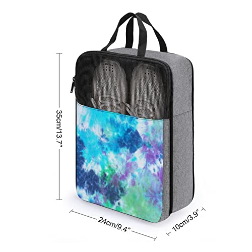 Frcavbin Watercolor Tie Dye Travel Shoe Bag Shoes Carrier with Handle and Zipper Foldable Shoe Puches Organizer for Home storage School starts