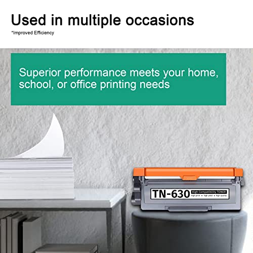 TN-630 TN630 Toner Cartridge: 2-Pack Black Compatible for Brother TN 630 Toner Replacement for HL-L2360DW L2320D L2380DW MFC-L2685DW L2680W DCP-L2520DW L2540DW Printer