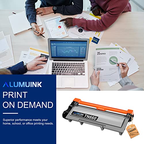 ALUMUINK High Yield TN660 TN-660 TN630 TN-630 Toner Cartridge Replacement for Brother TN 660 TN 630 HL-L2300D HL-L2320D HL-L2340DW HL-L2360DW HL-L2380DW MFC-L2740DW Printer Toner (2 Black, TN6602PK)
