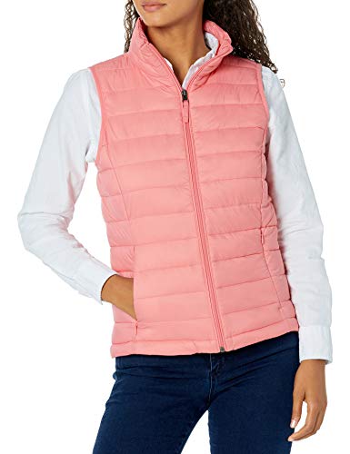 Amazon Essentials Women's Lightweight Water-Resistant Packable Puffer Vest, Pink, X-Large