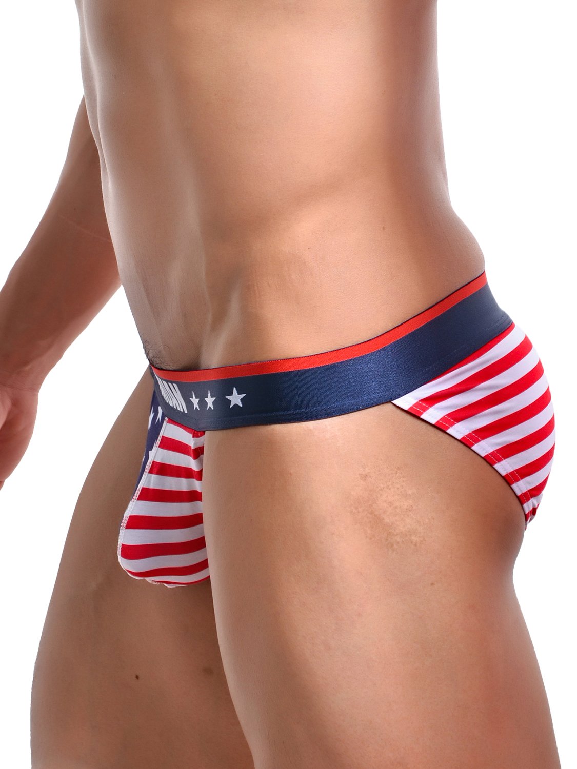Evankin Mens's Briefs,Soft Sexy Underwear USA American Flag Boxers Briefs(28,L)