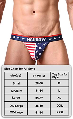 Evankin Mens's Briefs,Soft Sexy Underwear USA American Flag Boxers Briefs(28,L)