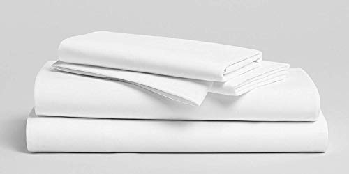 Cotton Home Depot 6 PCs Bed Sheet Set Egyptian Cotton 600 Thread Count(Flat Sheet, Fully Elasticized Fitted Sheet & 4 Pillow Cases), Pocket Size 18 Inches, White, California Queen