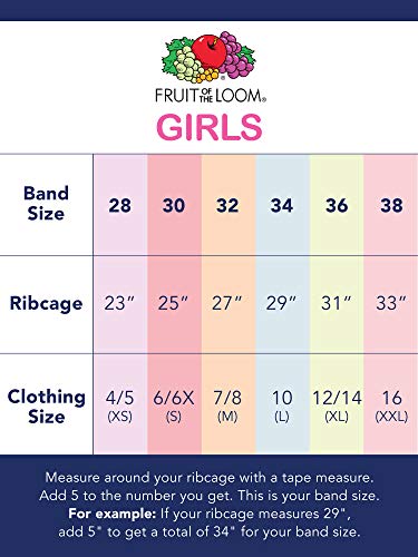 Fruit of the Loom Girls' Seamless Trainer Bra with Removable Modesty Pads, Pink Cheetah/White, 32