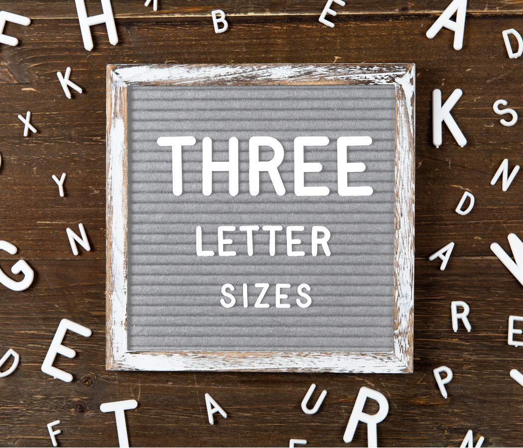 Letter Board 10x10 Rustic Gray | +690 PRE-Cut Letters +Stand +Upgraded Wooden Sorting Tray | Farmhouse Felt Letterboard with Cursive Words, Letter Boards, Word Board, Message Board, Changeable Sign
