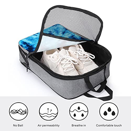 Frcavbin Indigo Tie Dye Travel Shoe Bag Shoes Carrier with Handle and Zipper Foldable Shoe Puches Organizer for Home storage School starts