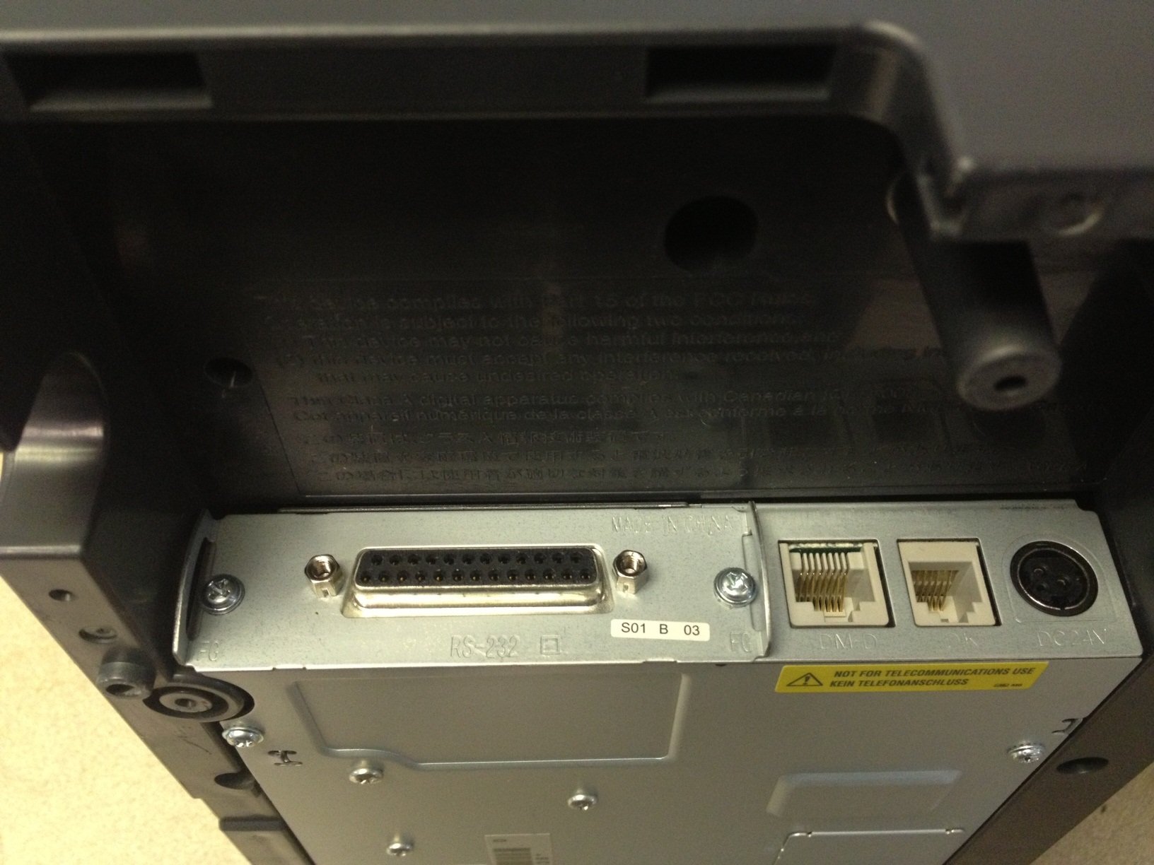Epson TM-U220D, Impact, Two-Color Printing, 6 lps, Serial Interface, Power Supply, Dark Gray C31C515653