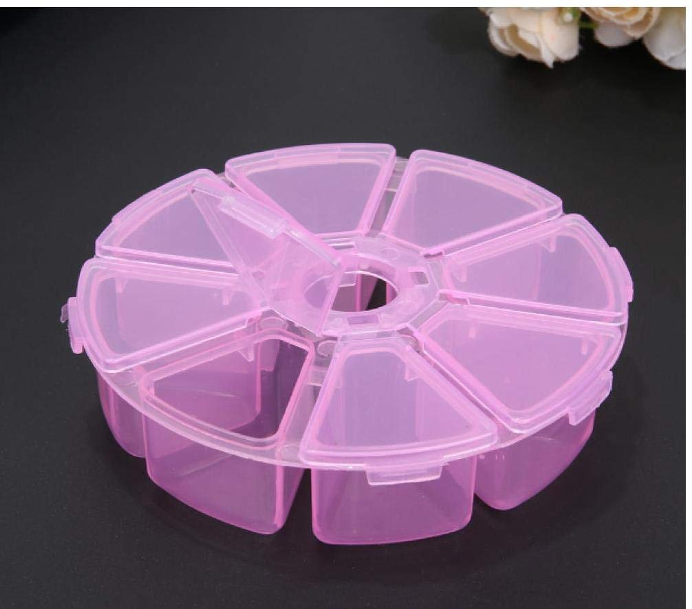 Diamond Painting Boxes Mini 8 Grids Rhinestone Gems Plastic Box Round Storage Box Case Jewelry Bead Makeup Clear Organizer