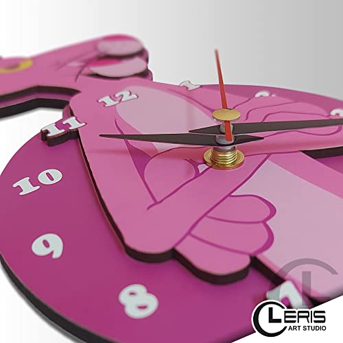 Cleris Art Studio The Pink Panther Pendulum Wall Clock, Pink Panther Wagging Tail, Swinging Tail Clock, Kids Wall Clock, Kids Analog Clock, Schoolroom Clock.