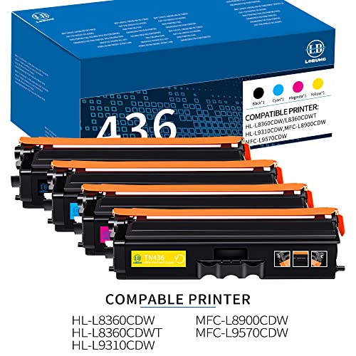 Lobung Compatible Toner Cartridge Replacement for TN-436 TN 436 TN436 TN-436BK TN433 TN431 for Brother HL-L8360CDW HL-L8360CDWT MFC-L8900CDW HL-L8260CDW MFC-L8610CDW MFC-L9570CDW Printer